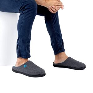 RockDove Men's Original Two-Tone Memory Foam Slipper, Size 13-14 US Men, Dark Grey/Blue