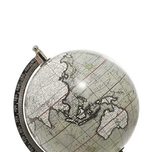 Deco 79 Marble Globe with Marble Base, 7" x 7" x 11", White