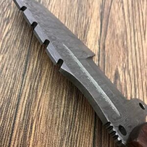 TR-1168 Custom Handmade Damascus Steel 10 Inches Tracker Knife - Perfect Grip walnut wood Handle (TR-987) (TR-2195)