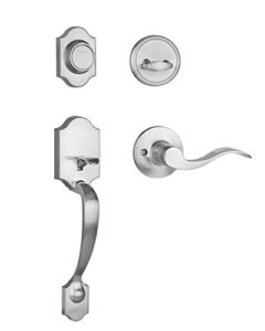 dynasty hardware den-her-405-15l denver front door dummy handleset, satin nickel, with heritage lever, left hand