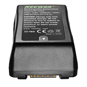 Neewer V Mount/V Lock Battery - 150Wh 14.4V 10400mAh Rechargeable Li-ion Battery for Broadcast Video Camcorder,Compatible with Sony HDCAM, XDCAM, Digital Cinema Cameras and Other Camcorders