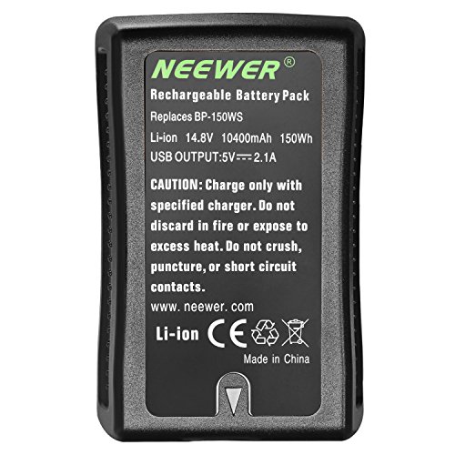 Neewer V Mount/V Lock Battery - 150Wh 14.4V 10400mAh Rechargeable Li-ion Battery for Broadcast Video Camcorder,Compatible with Sony HDCAM, XDCAM, Digital Cinema Cameras and Other Camcorders