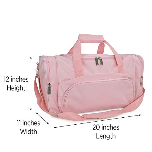 DALIX Signature Travel or Gym Duffle Bag in Pink Large