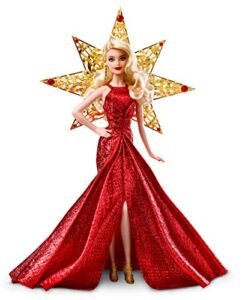 barbie 2017 holiday doll, blonde with gold dress