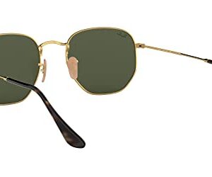 Ray-Ban RB3548N Hexagonal Flat Lens Sunglasses, Gold/G-15 Green, 54 mm