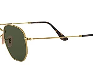 Ray-Ban RB3548N Hexagonal Flat Lens Sunglasses, Gold/G-15 Green, 54 mm