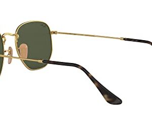 Ray-Ban RB3548N Hexagonal Flat Lens Sunglasses, Gold/G-15 Green, 54 mm