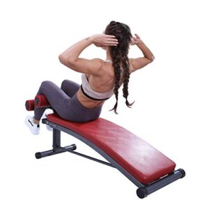 gym-quality sit up bench with reverse crunch handle - solid ab workout equipment for your home gym. more effective than an ab machine or ab roller. get a great abdominal workout at home