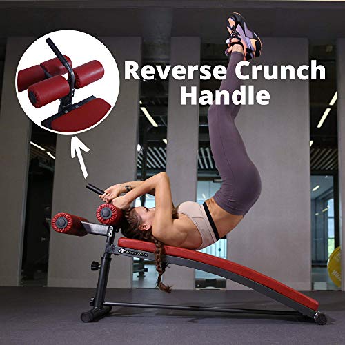 Gym-Quality Sit Up Bench with Reverse Crunch Handle - Solid Ab Workout Equipment for Your Home Gym. More Effective than an Ab Machine or Ab Roller. Get a Great Abdominal Workout at Home