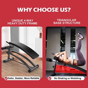 Gym-Quality Sit Up Bench with Reverse Crunch Handle - Solid Ab Workout Equipment for Your Home Gym. More Effective than an Ab Machine or Ab Roller. Get a Great Abdominal Workout at Home