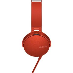 Sony XB550AP Extra Bass On-Ear Headset/Headphones with mic for phone call, Red