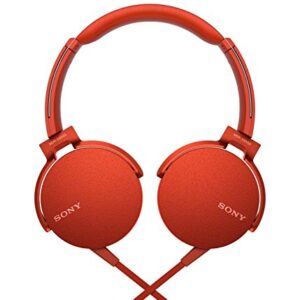 Sony XB550AP Extra Bass On-Ear Headset/Headphones with mic for phone call, Red