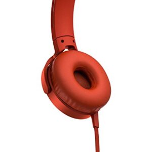 Sony XB550AP Extra Bass On-Ear Headset/Headphones with mic for phone call, Red