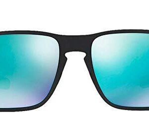 Oakley Men's OO4123 Holbrook Metal Square Sunglasses, Matte Black/Jade Iridium, 55 mm