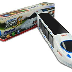 WolVolk Beautiful 3D Lightning Electric Train Toy for Kids with Music, goes Around and Changes Directions on Contact