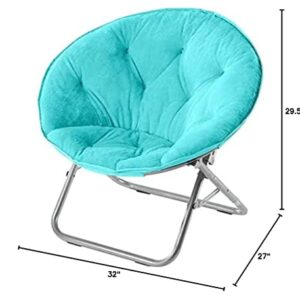 Urban Shop Faux Fur Saucer Chair, Aqua Blue