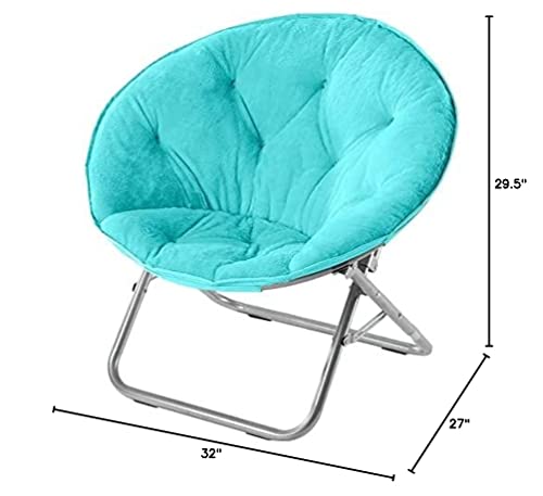 Urban Shop Faux Fur Saucer Chair, Aqua Blue