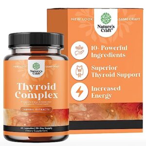 herbal thyroid support complex - iodine thyroid supplement with l tyrosine bladderwrack kelp selenium and ashwagandha - mood enhancer energy supplement for thyroid health - 60 halal capsules