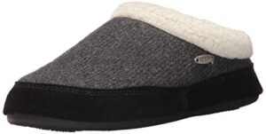 acorn women's mule ragg slipper, dark charcoal heather, large standard us width us