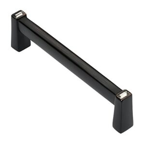 wisdom stone 412196orb-c long island 96mm (3¾in c to c) cabinet pull, cc, oil rubbed bronze/clear