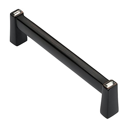 Wisdom Stone 412196ORB-C Long Island 96mm (3¾in C to C) Cabinet Pull, cc, Oil Rubbed Bronze/Clear