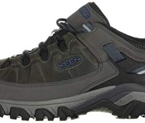 KEEN Men's Targhee 3 Low Height Waterproof Hiking Shoes, Steel Grey/Captains Blue, 10