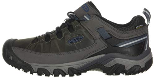 KEEN Men's Targhee 3 Low Height Waterproof Hiking Shoes, Steel Grey/Captains Blue, 10