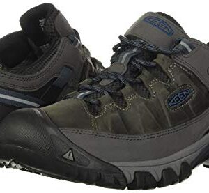 KEEN Men's Targhee 3 Low Height Waterproof Hiking Shoes, Steel Grey/Captains Blue, 10