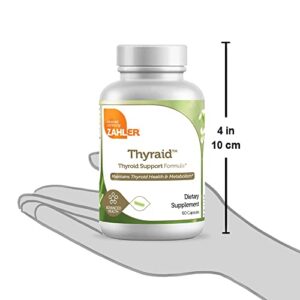 Zahler Thyraide, Thyroid Support Supplement with Iodine and L-Tyrosine, Helps Maintain Thyroid Health & Metabolism, Certified Kosher, 60 Capsules