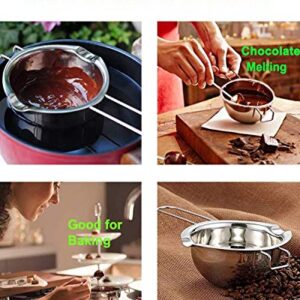 Stainless Steel Double Boiler Pot for Melting Chocolate, Candy and Candle Making (18/8 Steel, 2 Cup Capacity, 480ML)