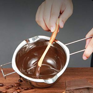 Stainless Steel Double Boiler Pot for Melting Chocolate, Candy and Candle Making (18/8 Steel, 2 Cup Capacity, 480ML)