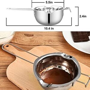 Stainless Steel Double Boiler Pot for Melting Chocolate, Candy and Candle Making (18/8 Steel, 2 Cup Capacity, 480ML)