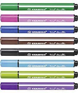 STABILO Trio Scribbi Triangular Felt Tip Pen - Assorted Colours (Pack of 14)