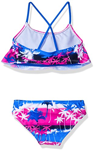 Kanu Surf Girls' Alania Flounce Bikini Beach Sport 2 Piece Swimsuit, Alice Blue, 7