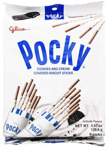 glico cookie and cream covered cocoa biscuit sticks, 4.57 ounce