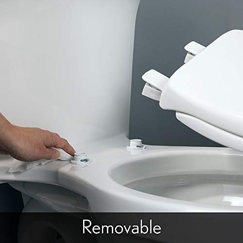 BEMIS 730SLEC 000 Toilet Seat will Slow Close and Removes Easy for Cleaning, ROUND, Plastic, White