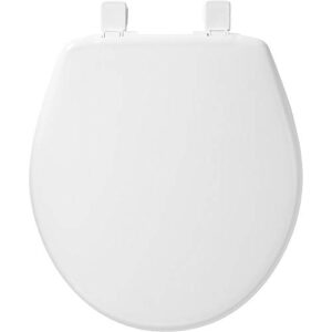 BEMIS 730SLEC 000 Toilet Seat will Slow Close and Removes Easy for Cleaning, ROUND, Plastic, White