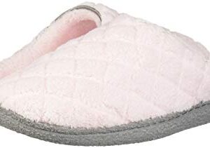 Dearfoams Women's Leslie Washable Memory Foam Terry Clog with Wide Widths Slipper, Fresh Pink, Medium