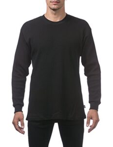 pro club men's heavyweight cotton long sleeve thermal top, x-large, black