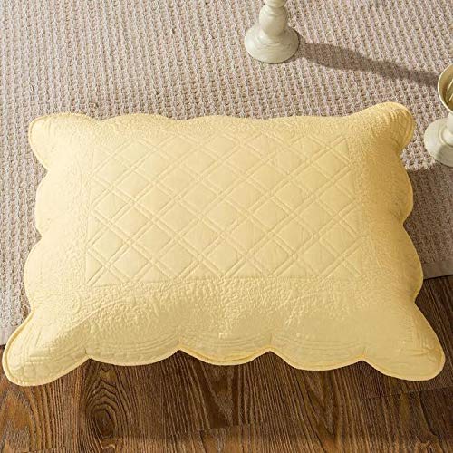 Tache Quilted Yellow Scalloped Buttercup Puffs Matelasse Bedspread Coverlet Set, California King