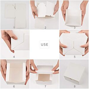 Mesha 6x6x4'' White Gift Boxes, 50 Pack Easy Assemble Bridesmaid Proposal Box, Recycled Paper Small Gift Boxes For Presents With Lids ,Gift Boxes Bulk For Party Favor,Crafting ,Cupcake Boxes, Candle Boxes Packaging.