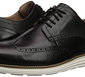 Cole Haan Men's Original Grand Shortwing Oxford Shoe, Black Leather/White, 12 Medium US