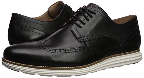 Cole Haan Men's Original Grand Shortwing Oxford Shoe, Black Leather/White, 12 Medium US