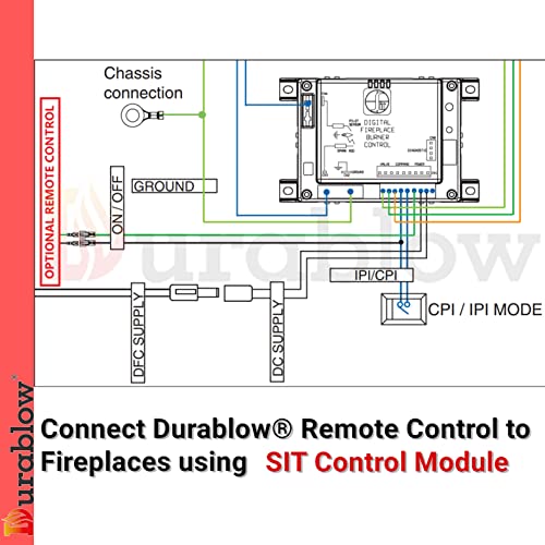 Durablow TR1003 On/Off Gas Fire Fireplace Remote Control Kit + Thermostat + Timer with LCD Screen for Millivolt Valve, IPI Module, Replaces Wall Switch | Thermostat, Wireless Thermostat Control Module