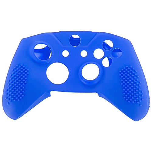 eXtremeRate Soft Anti-Slip Dark Blue Silicone Controller Cover Skins Thumb Grips Caps Protective Case for Xbox One X S Controller - Blue