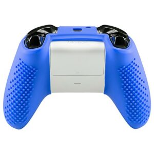 eXtremeRate Soft Anti-Slip Dark Blue Silicone Controller Cover Skins Thumb Grips Caps Protective Case for Xbox One X S Controller - Blue