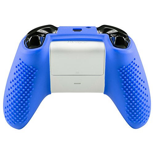 eXtremeRate Soft Anti-Slip Dark Blue Silicone Controller Cover Skins Thumb Grips Caps Protective Case for Xbox One X S Controller - Blue