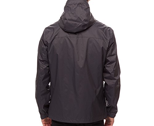 Tommy Hilfiger Men's Lightweight Breathable Waterproof Hooded Jacket, Charcoal, Large