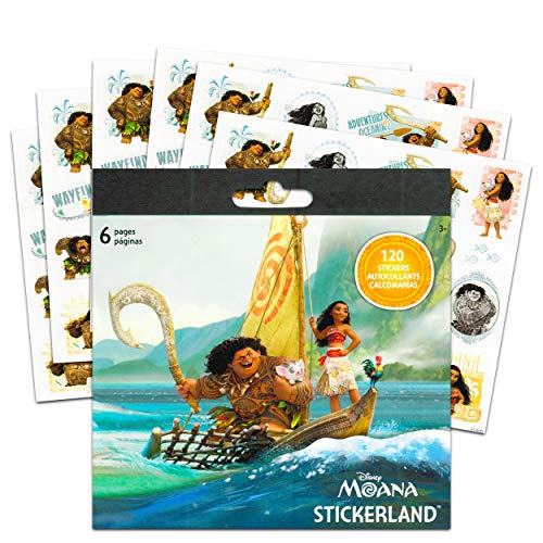 Disney Moana Stickers Party Favors - Bundle of 2 Sticker Packs - 12 Sheets 240+ Stickers Plus 2 Specialty Stickers! (Moana Stickers)