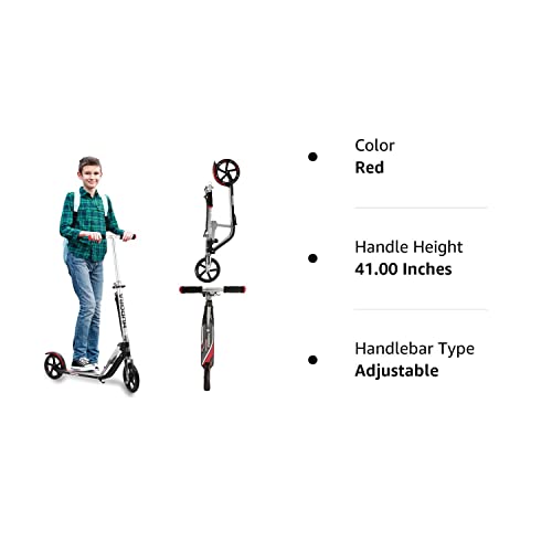 HUDORA Scooter with Big Wheels, Lightweight Durable All-Aluminum Frame for Kids 8 Years and Up, Teens 12 Years and Up, Adult